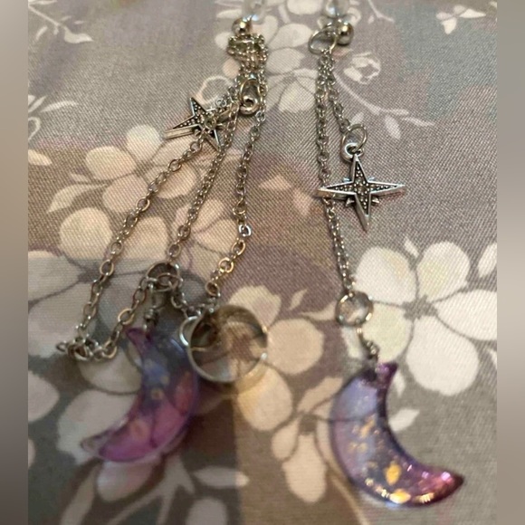 Jewelry | Ombre Moon Gold Flake Marcasite Star Dripping Chains Ear Cuff ...